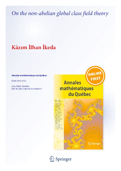 On The Non Abelian Global Class Field Theory