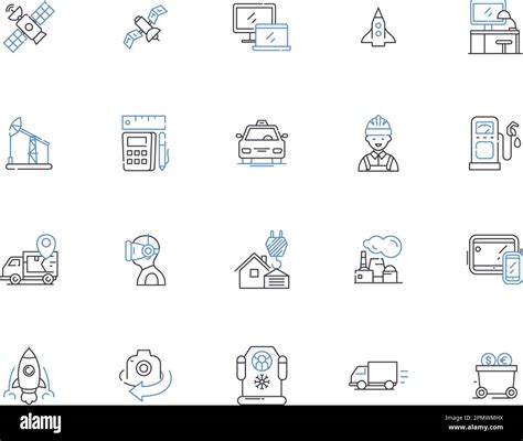 Machines Outline Icons Collection Robots Automata Engines Automation Computers Motors