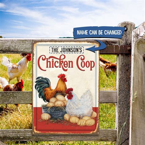 Personalized Metal Chicken Coop Signs Flagwix™ Chicken Coop Hanging