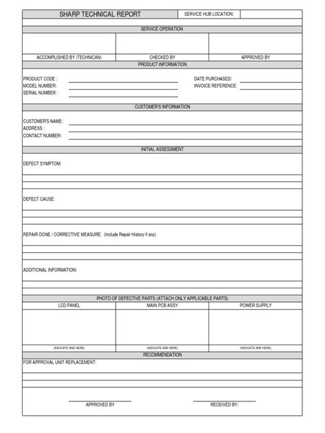 Sharp Report Form Pdf