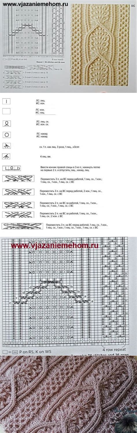 Вяжем красивый японский узор спицами Ажурный и оригинальный узор со схемой Вязание Рукоделие
