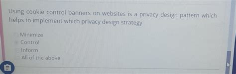 Solved Using Cookie Control Banners On Websites Is A Privacy