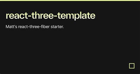 React Three Template Codesandbox