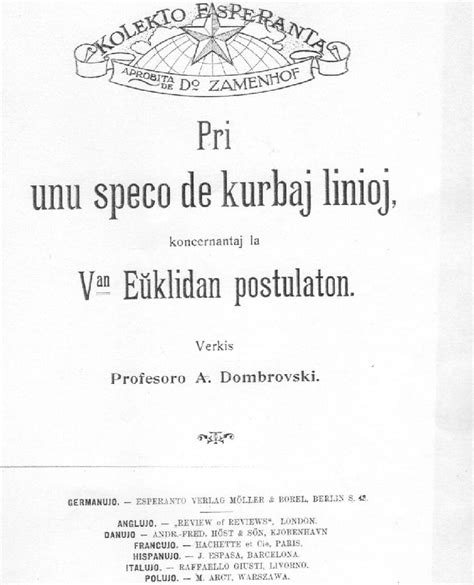 About Euclids Fifth Postulate In Esperanto Berlin 1906 Download