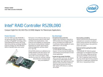 Intel RAID Controller RS2BL080 Product Overview Manualzz