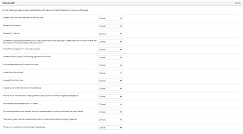 Solved Question 20 30 Pts For The Following Problems Match Chegg Com