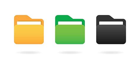 Flat Computer Folder Icon With Document Archive And Portfolio Sign