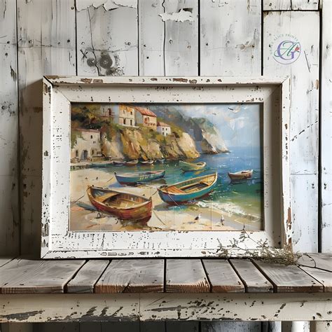 Monet Impressionist Coastal Row Boats Claude Monet Monet Print Monet