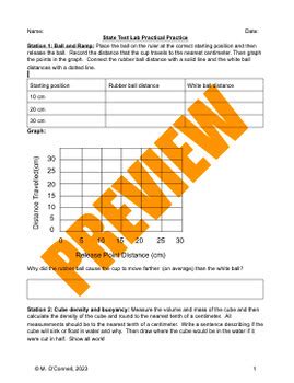 8th Grade State Science Test Mock Lab Practical Review Sheet 3 Stations