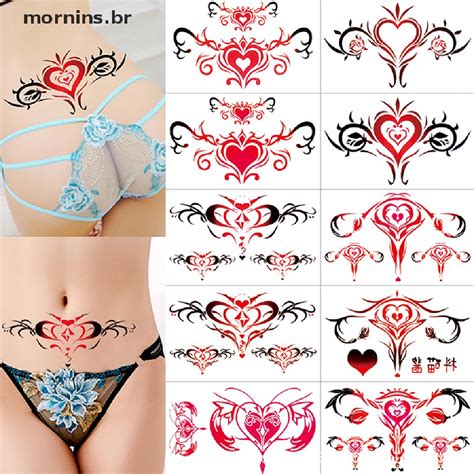 Mornin Pcs Tatoo Sex Waterproof Temporary Tattoos Womb Fake Tattoos Stickers Shopee Brasil