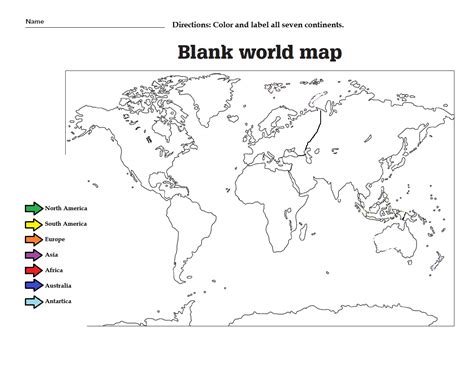 Blank World Map Continents