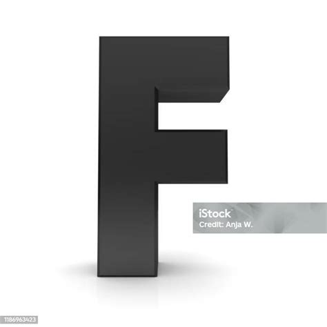 흰색 배경에 문자 F 검은 기호 3d 렌더링 텍스트 알파벳 문자 대문자 글꼴 0명에 대한 스톡 사진 및 기타 이미지 0명 3차원 형태 검은색 Istock