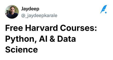 Free Harvard Courses Python Ai And Data Science Jaydeep