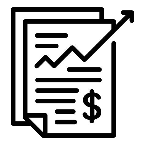 Money Report Icon Outline Style 14252781 Vector Art At Vecteezy