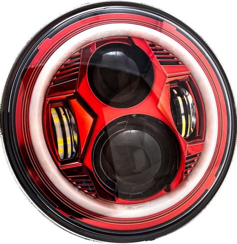 7 Colored Wide Array Led Headlight With Full Led Halo Ring Drl