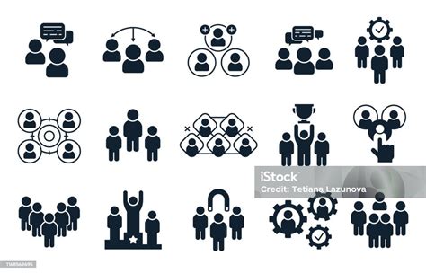 기업 사람 아이콘입니다 사람 사무실 팀워크 픽토그램 및 비즈니스 팀 실루엣 아이콘 벡터 세트의 그룹 경영자에 대한 스톡 벡터 아트 및 기타 이미지 Istock