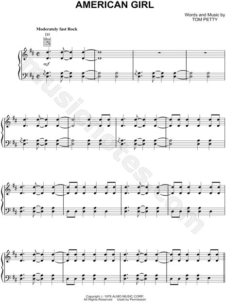 Tom Petty American Girl Chords Sheet And Chords Collection