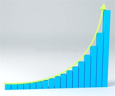 3d Business Graph With Arrow Up Stock Illustration Illustration Of Graph Growing 58571145