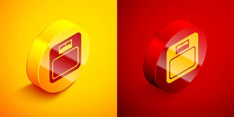 주황색과 빨간색 배경에 격리된 아이콘을 확장합니다 중량 측정 장비 체중 규모의 피트니스 스포츠 컨셉 서클 버튼입니다 벡터 3차원 형태에 대한 스톡 벡터 아트 및 기타 이미지