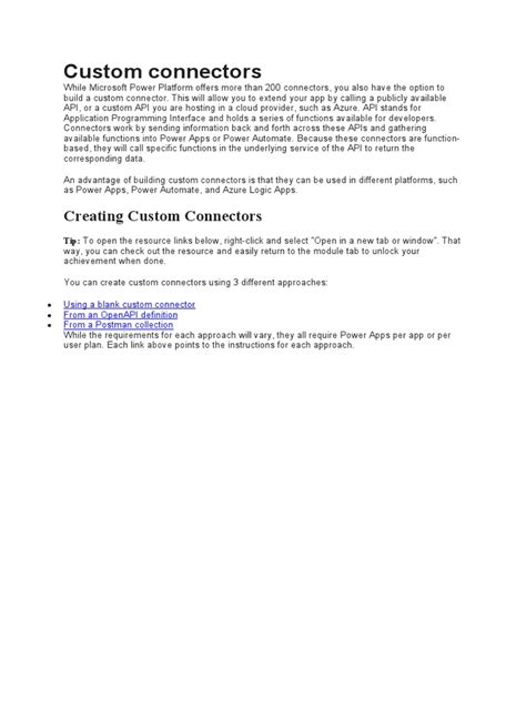 Custom Connectors Pdf