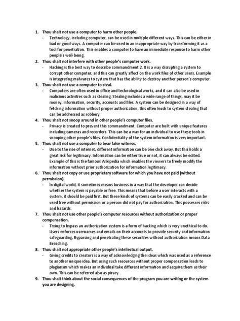 10 Computer Ethics Pdf Security Computer Security