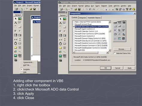 vb6 using ado data control ppt