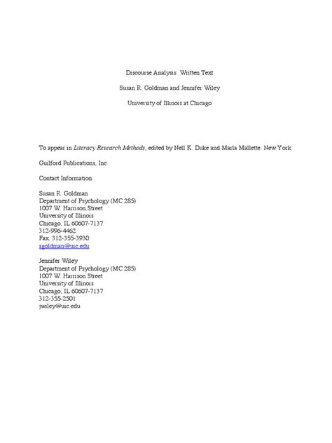 Discourse Analysis Written Text Pdf Semantics Clause