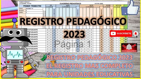 Registro Cuaderno Pedagógico 2023 YouTube