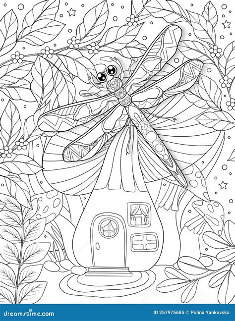 Bugs Coloring Page For Adult Stock Illustration Illustration Of