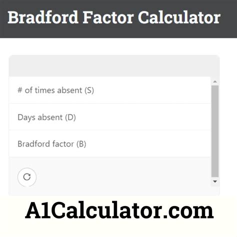 Bradford Factor Calculator Free A1calculator