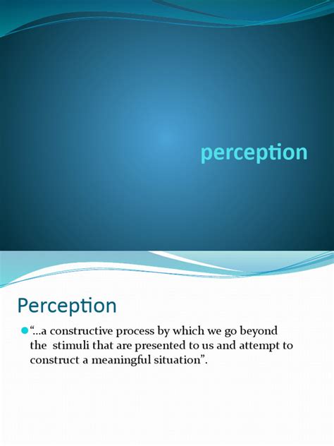 Perception Pdf Perception Illusion