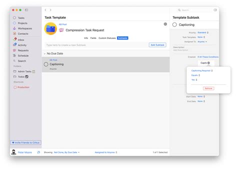 Subtasks Cirkus Support