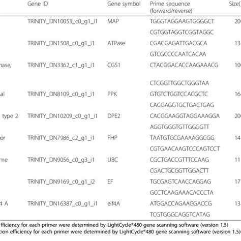 Genes And Primer Sets For Rt Qpcr Download Table
