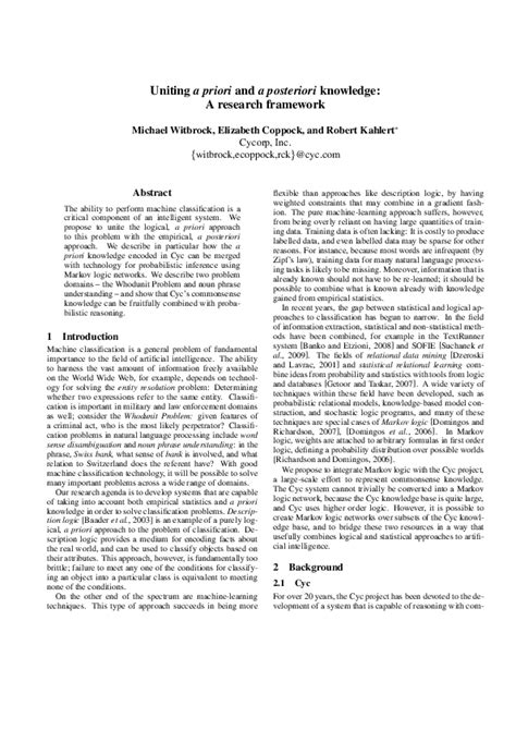 Posteriori Knowledge