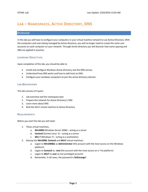 Active Directory And DNS