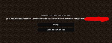 Connection Timed Out No Further Information Hypixel Forums