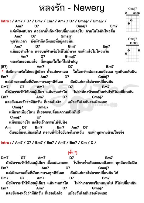 คอร์ดเพลง หลงรัก Newery Lenguitar