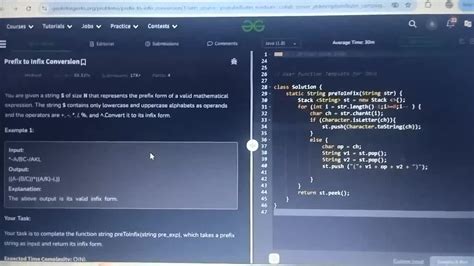 Abdul Mohaimin On Linkedin Prefix To Infix Question Level Hard