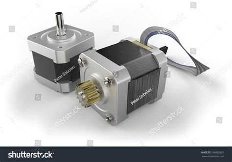Stepper Electric Motor Isolated On White Stock Illustration 196982651 Shutterstock