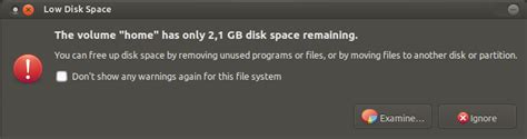 Low Disk Space Warning Support And Help Requests Ubuntu Mate Community