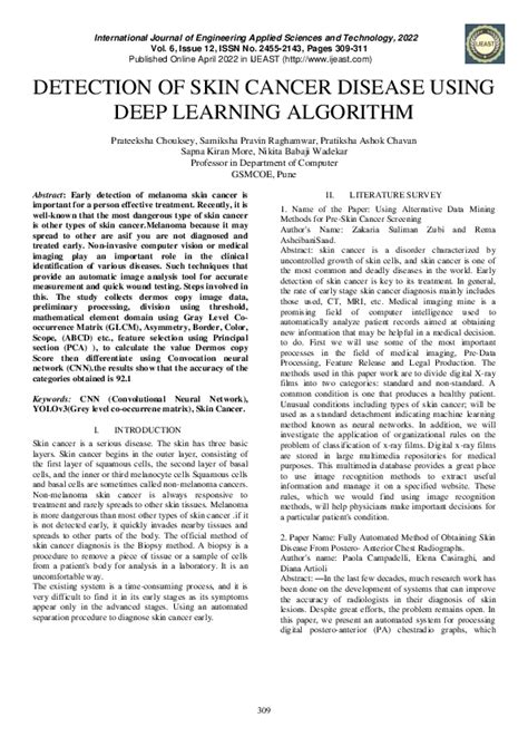 Pdf Detection Of Skin Cancer Disease Using Deep Learning Algorithm