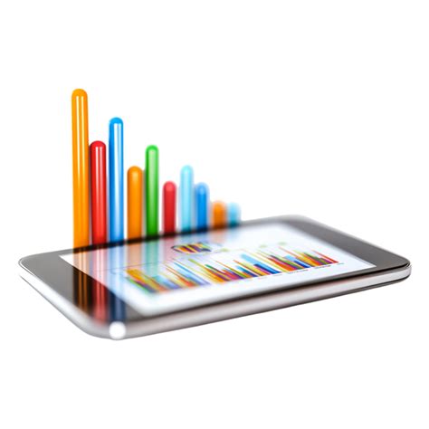 Colorful Data Visualization On Digital Tablet Displaying Bar Graph 56818970 Png