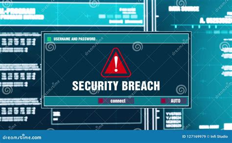 80 Security Breach Warning Notification On Digital Security Alert On Screen Stock Video