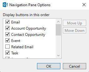 Enabling And Disabling LinkPoint Connect Side Panel Navigation Pane Items Outlook Salesforce