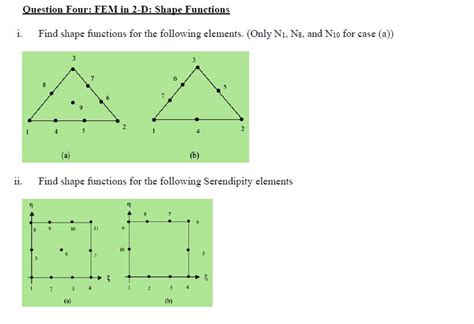 Question Four Fem In 2 D Shape Functions I Find