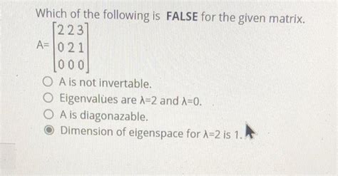 Solved Let B Be A 3×3 Matrix With Eigenvalues 0 1 2 Then