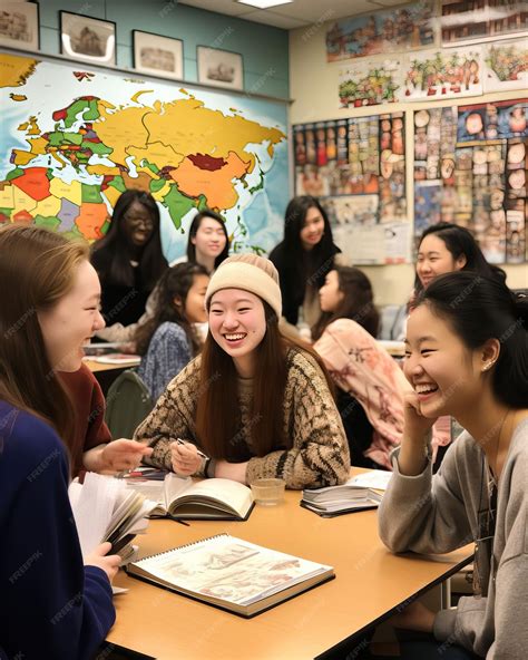 Premium Ai Image A Language Class With Students Practicing