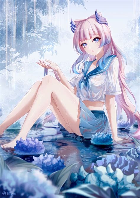 Sangonomiya Kokomi Genshin Impact Drawn By Wukeeuco Danbooru