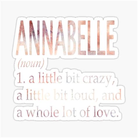 Annabelle Girl Name Definition Sticker For Sale By Alexmdast Redbubble