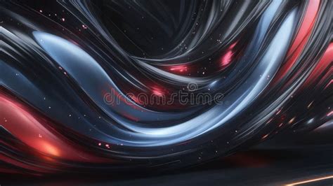 Abstract Flowing Shapes With Vibrant Colors And Glowing Elements Stock Illustration